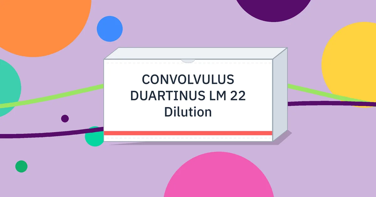 Symbolbild: Packung mit der Aufschrift CONVOLVULUS DUARTINUS LM 22 Dilution (PZN 13450733) – Verfügbarkeit und Bezug in Apotheken in Frankfurt am Main