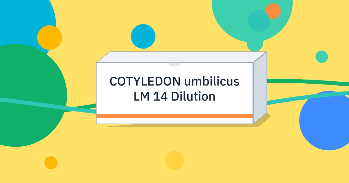Symbolbild: Packung mit der Aufschrift COTYLEDON umbilicus LM 14 Dilution (PZN 13455848) – Verfügbarkeit und Bezug in Apotheken in Frankfurt am Main