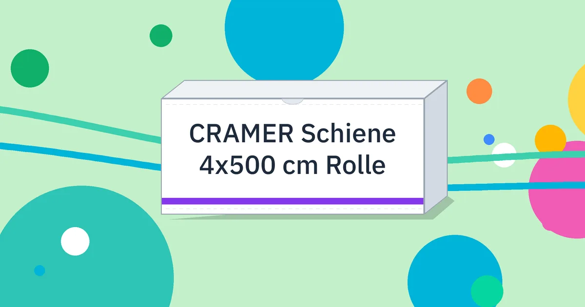 Symbolbild: Packung mit der Aufschrift CRAMER Schiene 4x500 cm Rolle (PZN 07004231) – Verfügbarkeit und Bezug in Apotheken in Frankfurt am Main