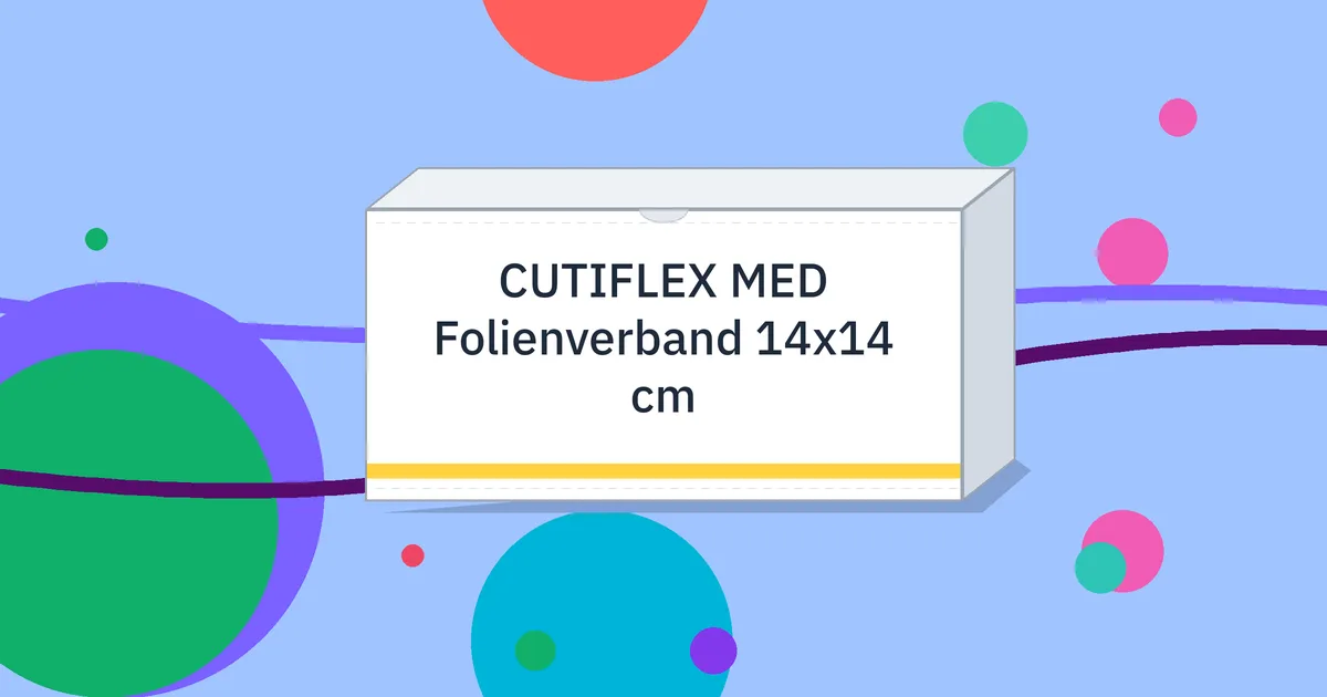 Symbolbild: Packung mit der Aufschrift CUTIFLEX MED Folienverband 14x14 cm (PZN 17505684) – Verfügbarkeit und Bezug in Apotheken in Frankfurt am Main
