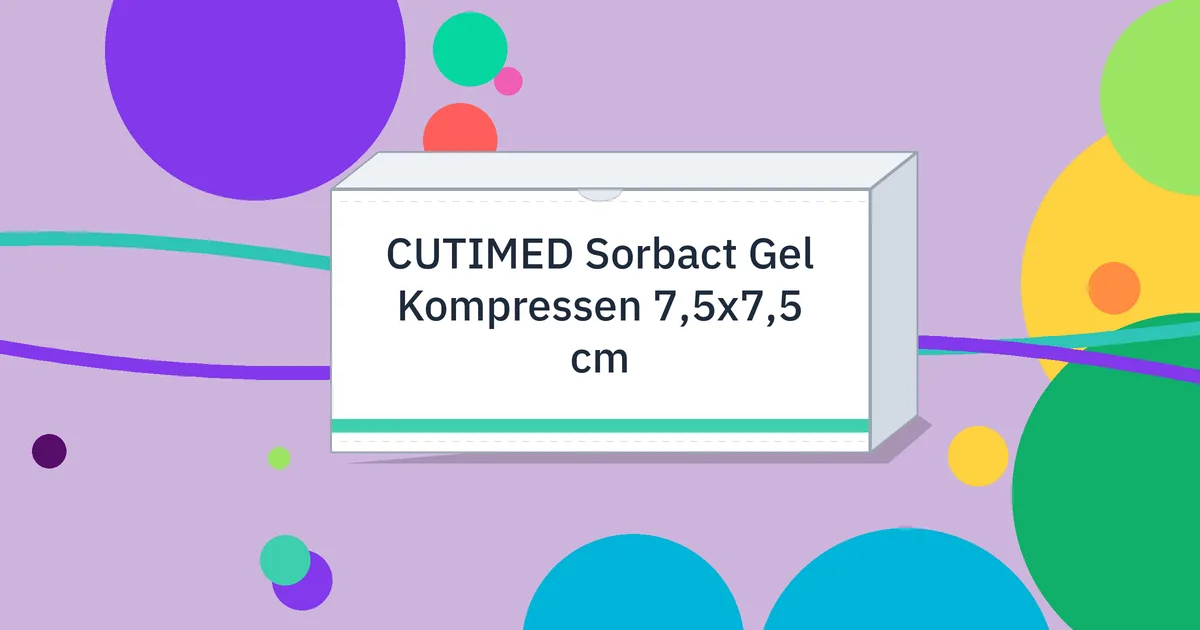 Symbolbild: Packung mit der Aufschrift CUTIMED Sorbact Gel Kompressen 7,5x7,5 cm (PZN 11857086) – Verfügbarkeit und Bezug in Apotheken in Frankfurt am Main