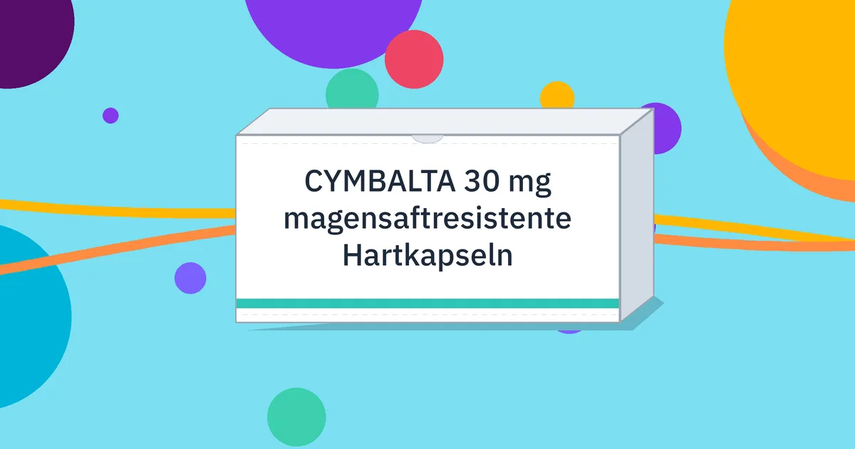 Symbolbild: Packung mit der Aufschrift CYMBALTA 30 mg magensaftresistente Hartkapseln (PZN 02844423) – Verfügbarkeit und Bezug in Apotheken in Frankfurt am Main