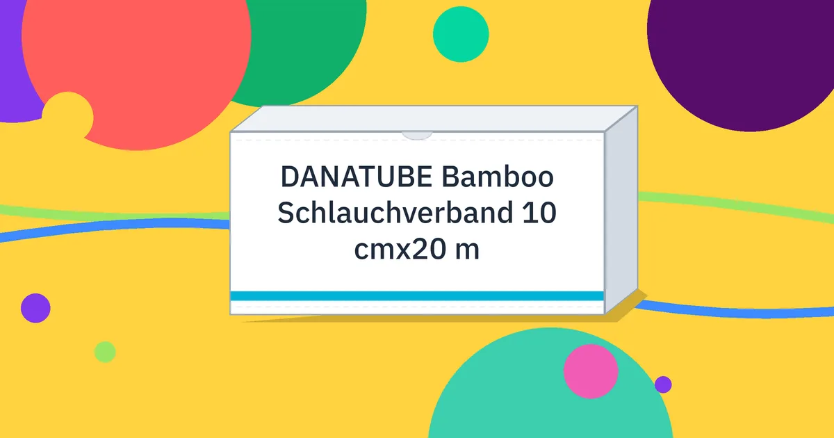 Symbolbild: Packung mit der Aufschrift DANATUBE Bamboo Schlauchverband 10 cmx20 m (PZN 20811002) – Verfügbarkeit und Bezug in Apotheken in Frankfurt am Main