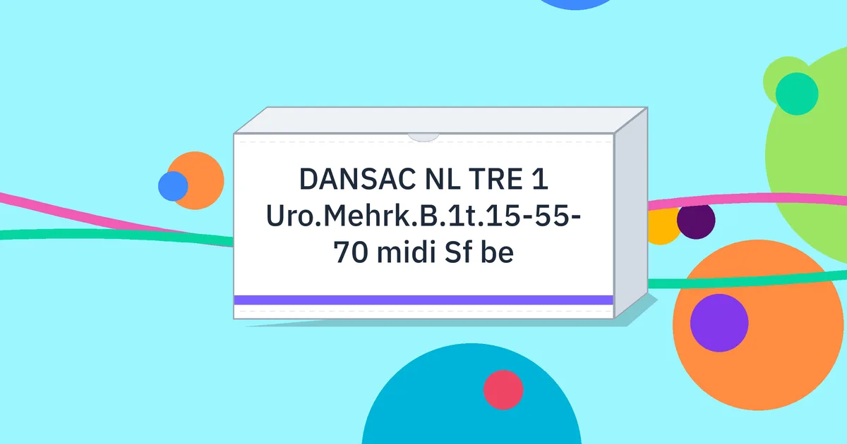 Symbolbild: Packung mit der Aufschrift DANSAC NL TRE 1 Uro.Mehrk.B.1t.15-55-70 midi Sf be (PZN 18179399) – Verfügbarkeit und Bezug in Apotheken in Frankfurt am Main