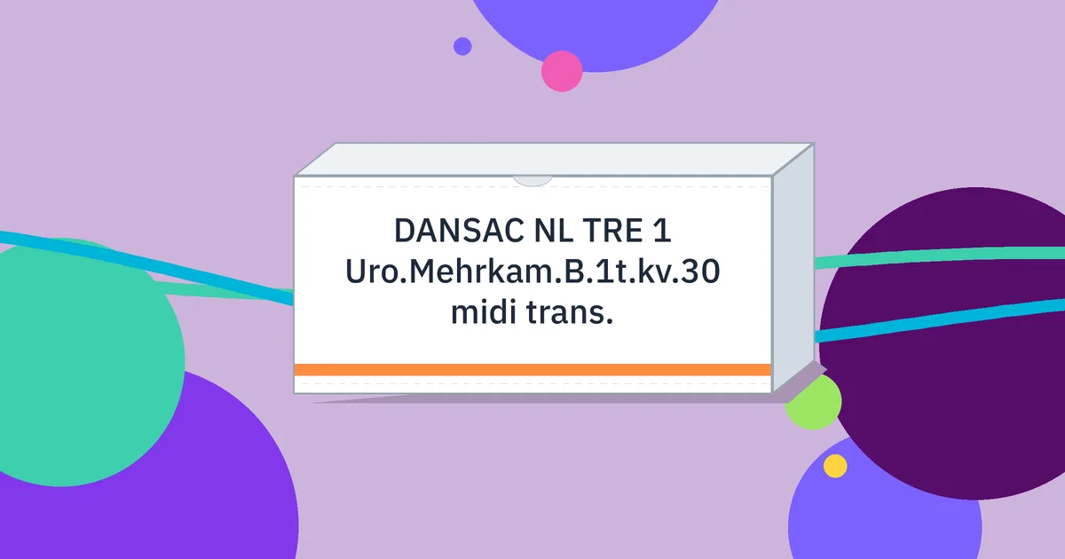 Symbolbild: Packung mit der Aufschrift DANSAC NL TRE 1 Uro.Mehrkam.B.1t.kv.30 midi trans. (PZN 18179488) – Verfügbarkeit und Bezug in Apotheken in Frankfurt am Main