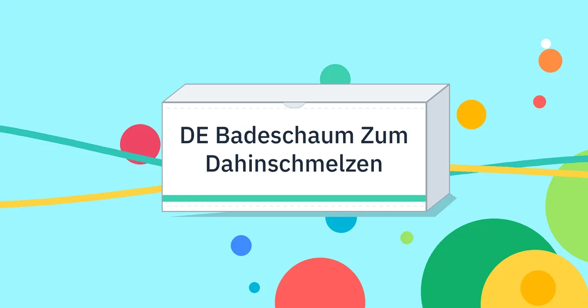 Symbolbild: Packung mit der Aufschrift DE Badeschaum Zum Dahinschmelzen (PZN 19379551) – Verfügbarkeit und Bezug in Apotheken in Frankfurt am Main