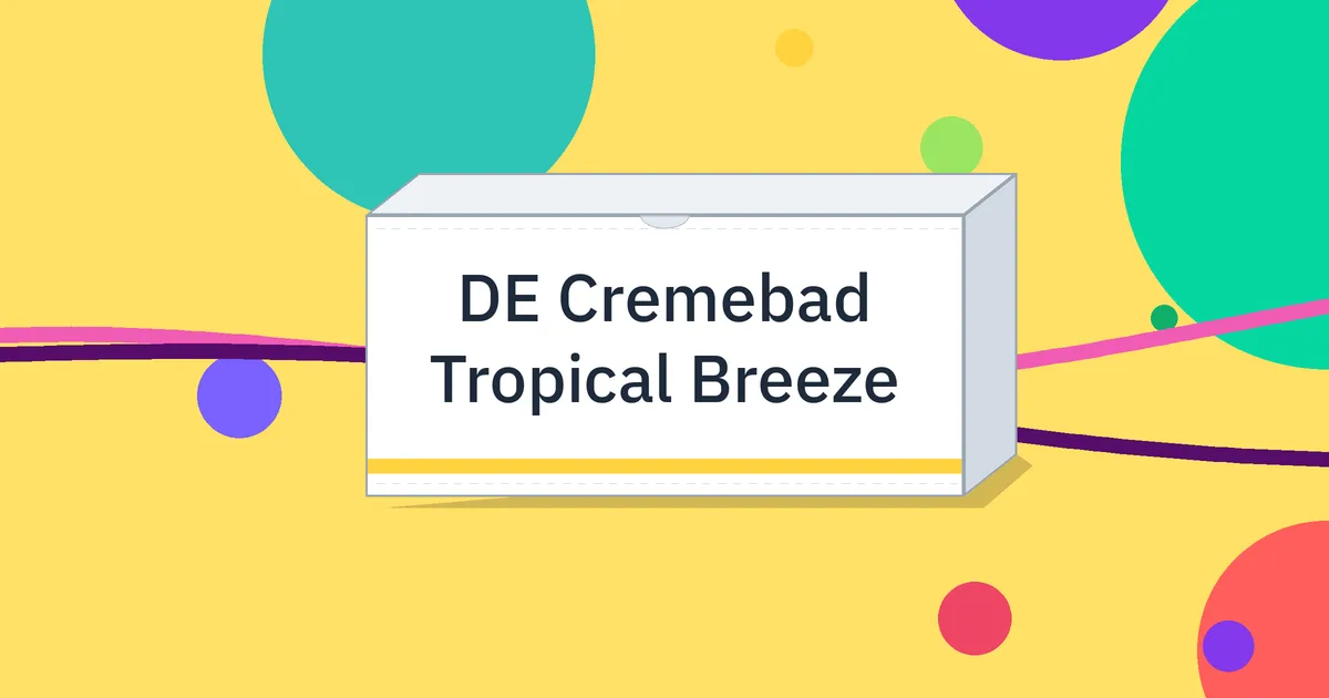 Symbolbild: Packung mit der Aufschrift DE Cremebad Tropical Breeze (PZN 19116811) – Verfügbarkeit und Bezug in Apotheken in Frankfurt am Main