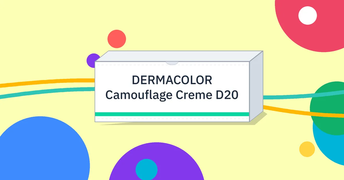 Symbolbild: Packung mit der Aufschrift DERMACOLOR Camouflage Creme D20 (PZN 15818806) – Verfügbarkeit und Bezug in Apotheken in Frankfurt am Main