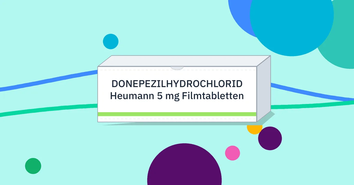Symbolbild: Packung mit der Aufschrift DONEPEZILHYDROCHLORID Heumann 5 mg Filmtabletten (PZN 08850169) – Verfügbarkeit und Bezug in Apotheken in Frankfurt am Main