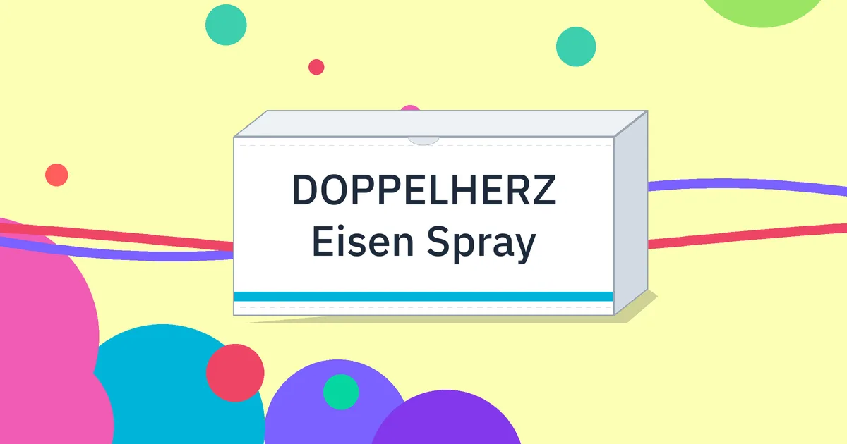 Symbolbild: Packung mit der Aufschrift DOPPELHERZ Eisen Spray (PZN 17942315) – Verfügbarkeit und Bezug in Apotheken in Frankfurt am Main