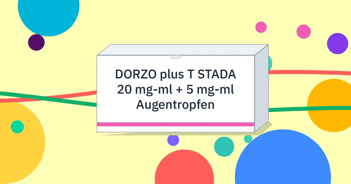 Symbolbild: Packung mit der Aufschrift DORZO plus T STADA 20 mg-ml + 5 mg-ml Augentropfen (PZN 08837341) – Verfügbarkeit und Bezug in Apotheken in Frankfurt am Main