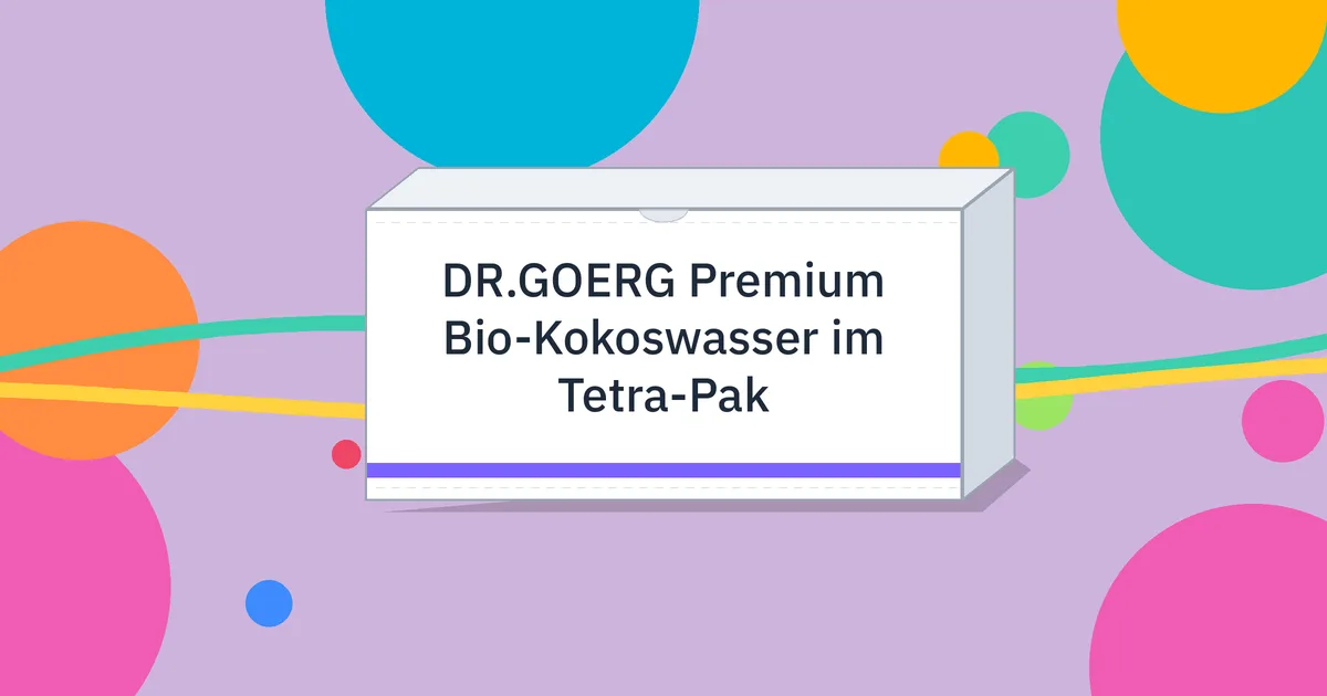 Symbolbild: Packung mit der Aufschrift DR.GOERG Premium Bio-Kokoswasser im Tetra-Pak (PZN 10038340) – Verfügbarkeit und Bezug in Apotheken in Frankfurt am Main