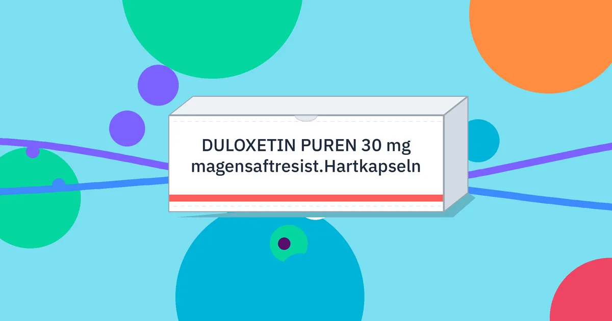 Symbolbild: Packung mit der Aufschrift DULOXETIN PUREN 30 mg magensaftresist.Hartkapseln (PZN 11175949) – Verfügbarkeit und Bezug in Apotheken in Frankfurt am Main
