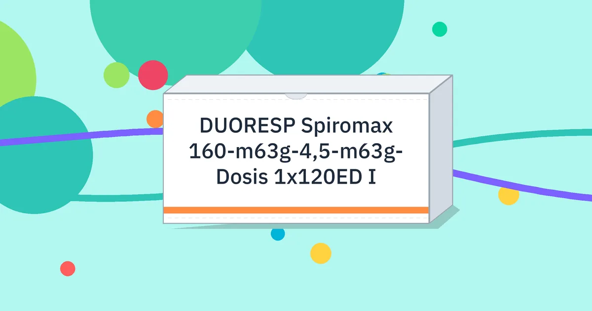 Symbolbild: Packung mit der Aufschrift DUORESP Spiromax 160-m63g-4,5-m63g-Dosis 1x120ED I (PZN 13839684) – Verfügbarkeit und Bezug in Apotheken in Frankfurt am Main