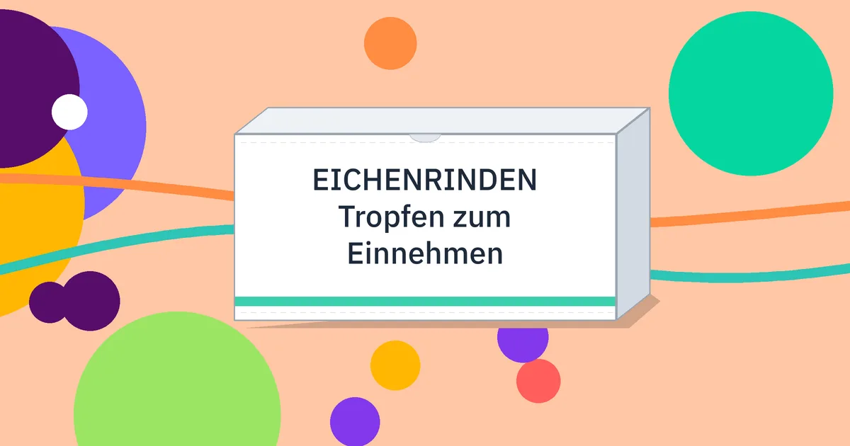 Symbolbild: Packung mit der Aufschrift EICHENRINDEN Tropfen zum Einnehmen (PZN 11365561) – Verfügbarkeit und Bezug in Apotheken in Frankfurt am Main