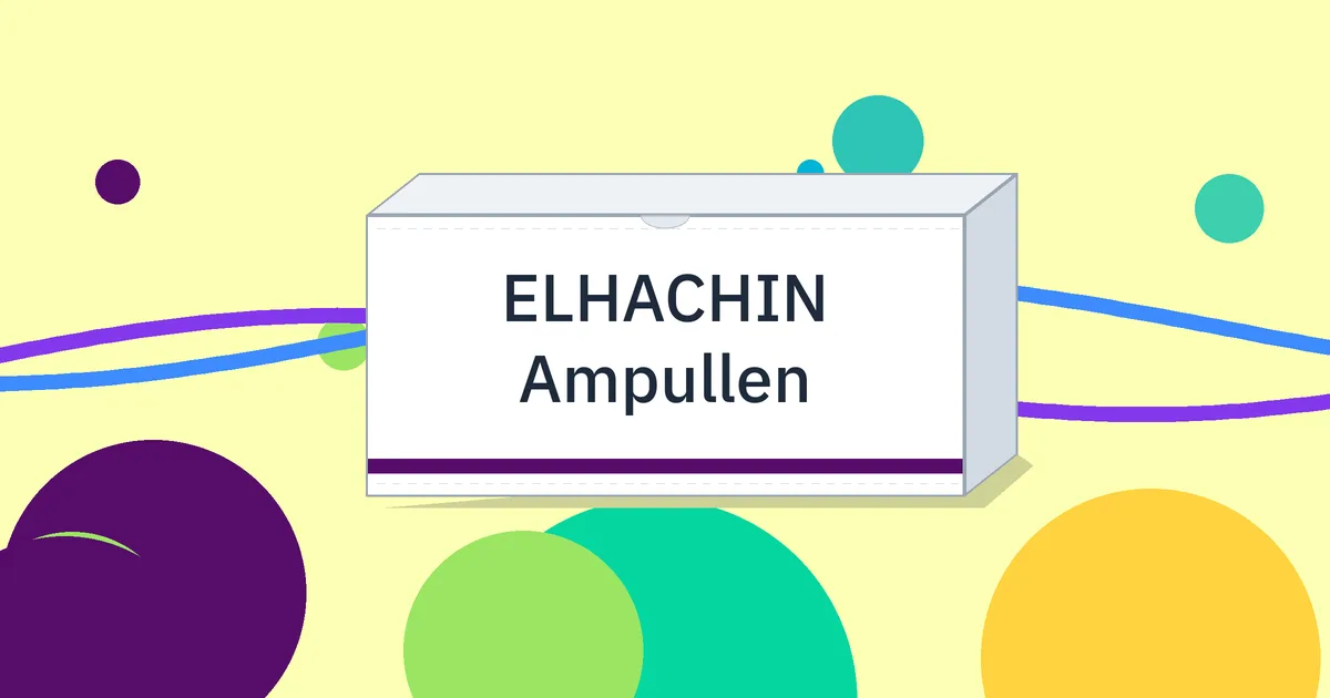 Symbolbild: Packung mit der Aufschrift ELHACHIN Ampullen (PZN 04189589) – Verfügbarkeit und Bezug in Apotheken in Frankfurt am Main
