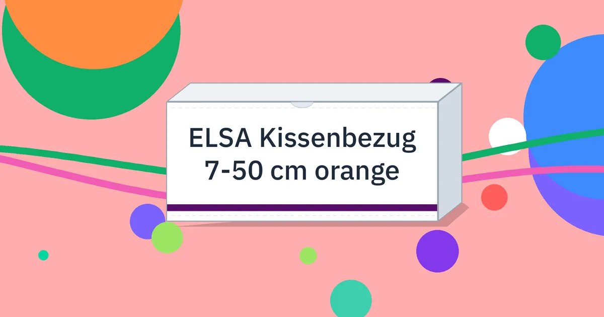 Symbolbild: Packung mit der Aufschrift ELSA Kissenbezug 7-50 cm orange (PZN 02949257) – Verfügbarkeit und Bezug in Apotheken in Frankfurt am Main