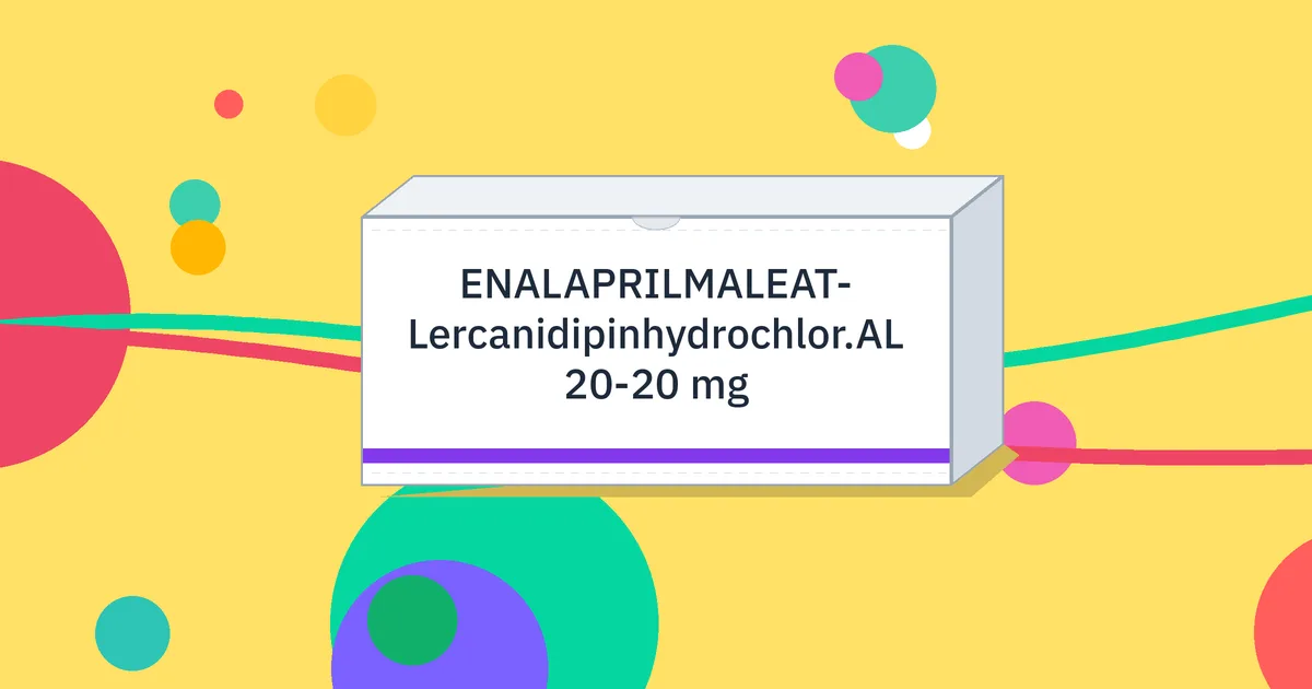Symbolbild: Packung mit der Aufschrift ENALAPRILMALEAT-Lercanidipinhydrochlor.AL 20-20 mg (PZN 16206382) – Verfügbarkeit und Bezug in Apotheken in Frankfurt am Main