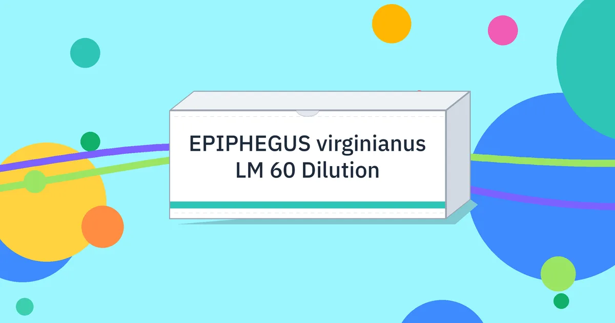 Symbolbild: Packung mit der Aufschrift EPIPHEGUS virginianus LM 60 Dilution (PZN 13472812) – Verfügbarkeit und Bezug in Apotheken in Frankfurt am Main