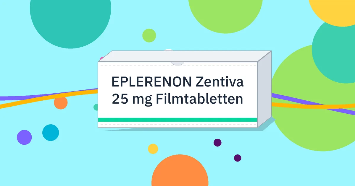 Symbolbild: Packung mit der Aufschrift EPLERENON Zentiva 25 mg Filmtabletten (PZN 10542191) – Verfügbarkeit und Bezug in Apotheken in Frankfurt am Main