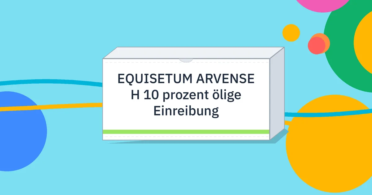 Symbolbild: Packung mit der Aufschrift EQUISETUM ARVENSE H 10 prozent ölige Einreibung (PZN 03467750) – Verfügbarkeit und Bezug in Apotheken in Frankfurt am Main
