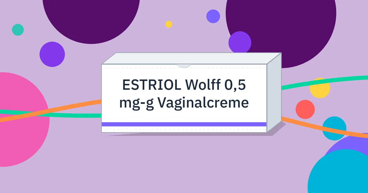 Symbolbild: Packung mit der Aufschrift ESTRIOL Wolff 0,5 mg-g Vaginalcreme (PZN 19389153) – Verfügbarkeit und Bezug in Apotheken in Frankfurt am Main