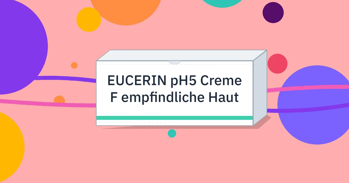 Symbolbild: Packung mit der Aufschrift EUCERIN pH5 Creme F empfindliche Haut (PZN 13889096) – Verfügbarkeit und Bezug in Apotheken in Frankfurt am Main