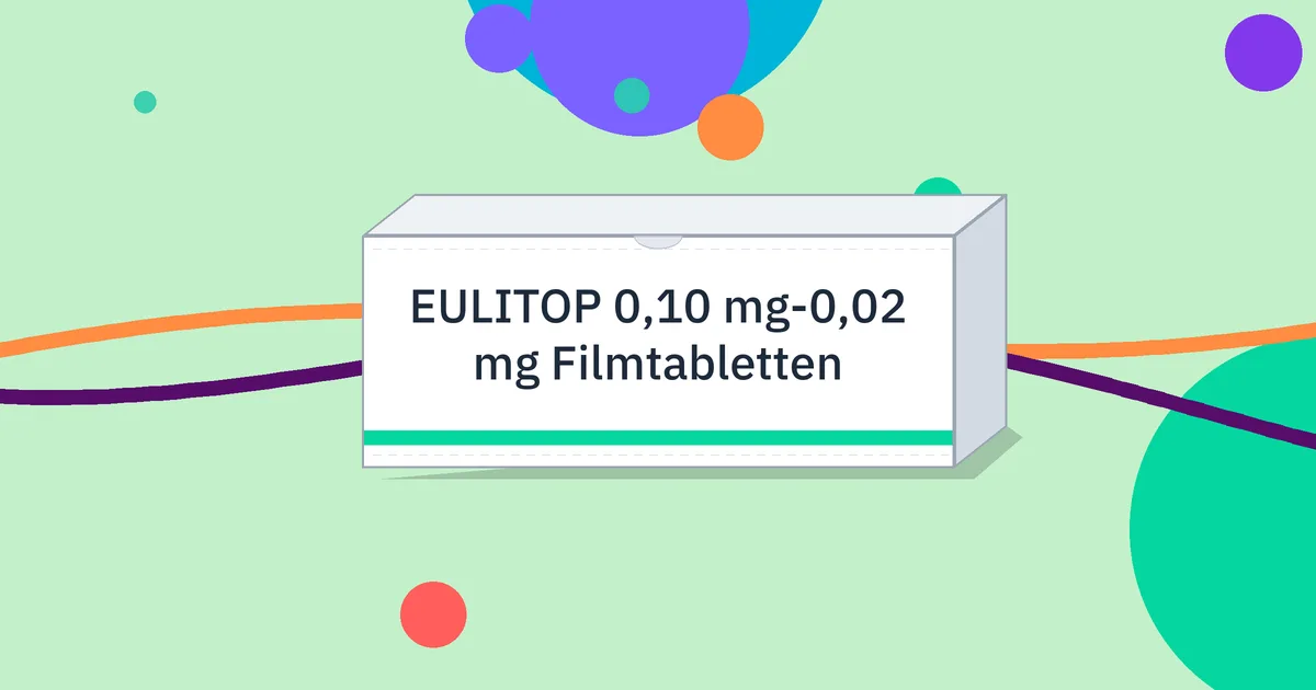 Symbolbild: Packung mit der Aufschrift EULITOP 0,10 mg-0,02 mg Filmtabletten (PZN 11354385) – Verfügbarkeit und Bezug in Apotheken in Frankfurt am Main