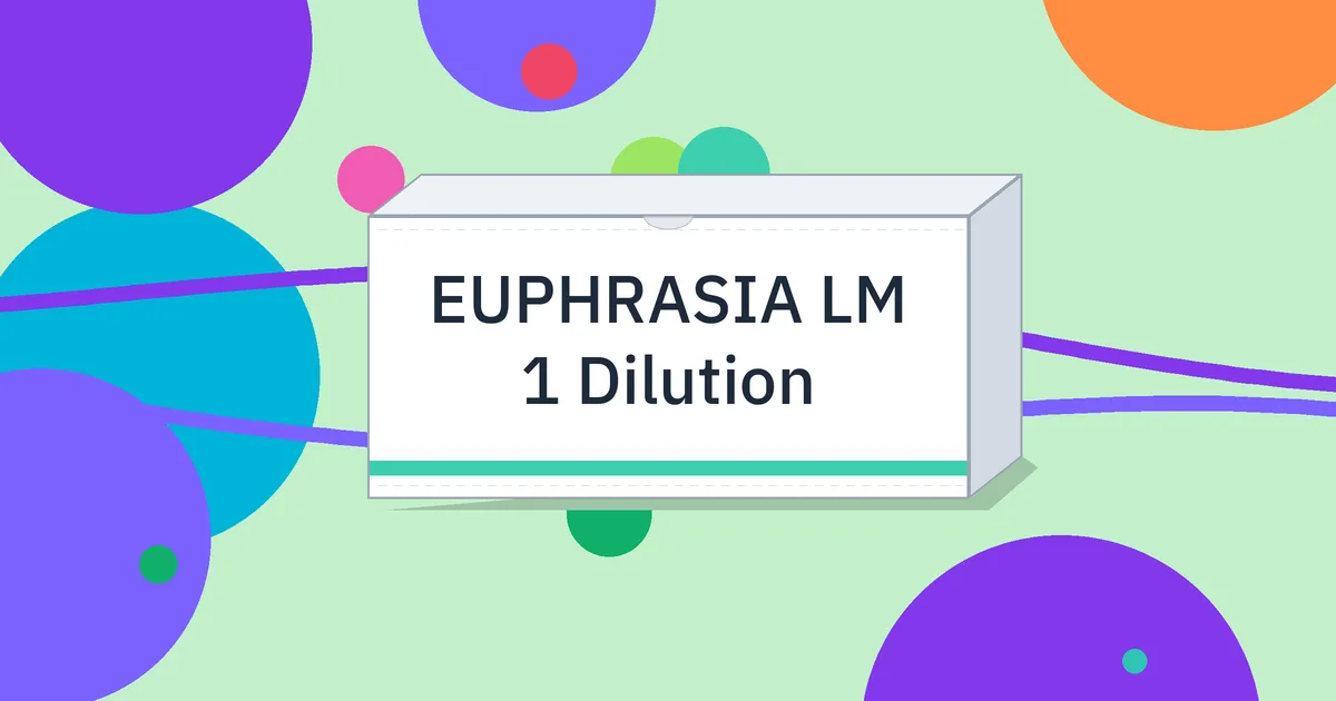 Symbolbild: Packung mit der Aufschrift EUPHRASIA LM 1 Dilution (PZN 12846529) – Verfügbarkeit und Bezug in Apotheken in Frankfurt am Main