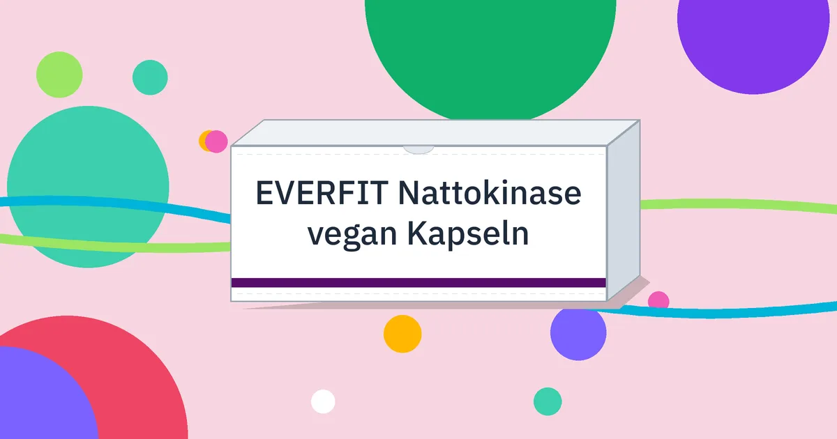 Symbolbild: Packung mit der Aufschrift EVERFIT Nattokinase vegan Kapseln (PZN 18713901) – Verfügbarkeit und Bezug in Apotheken in Frankfurt am Main
