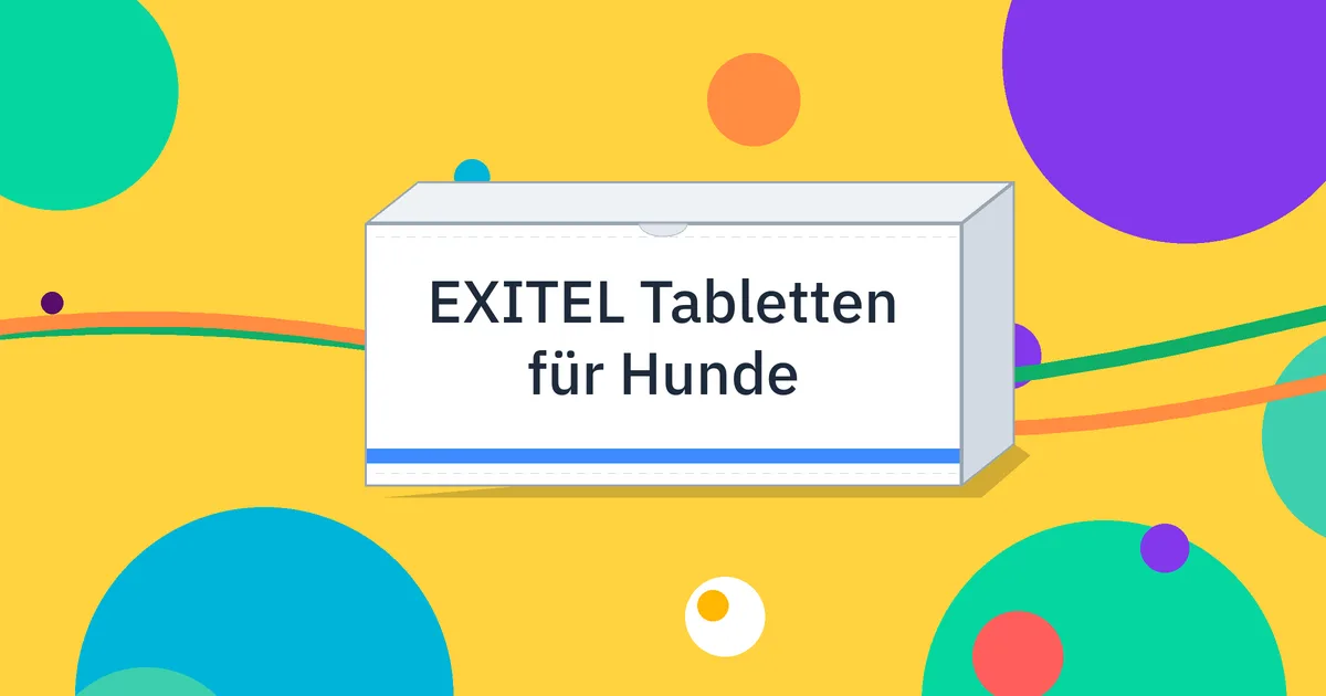 Symbolbild: Packung mit der Aufschrift EXITEL Tabletten für Hunde (PZN 13881947) – Verfügbarkeit und Bezug in Apotheken in Frankfurt am Main