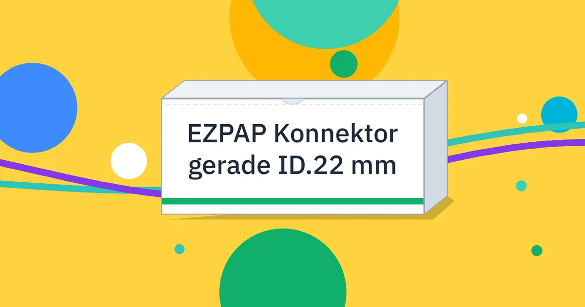 Symbolbild: Packung mit der Aufschrift EZPAP Konnektor gerade ID.22 mm (PZN 10825055) – Verfügbarkeit und Bezug in Apotheken in Frankfurt am Main