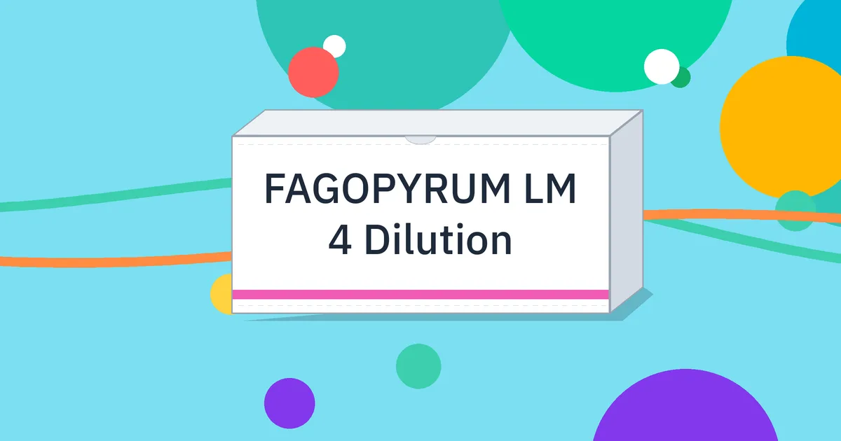 Symbolbild: Packung mit der Aufschrift FAGOPYRUM LM 4 Dilution (PZN 13486398) – Verfügbarkeit und Bezug in Apotheken in Frankfurt am Main