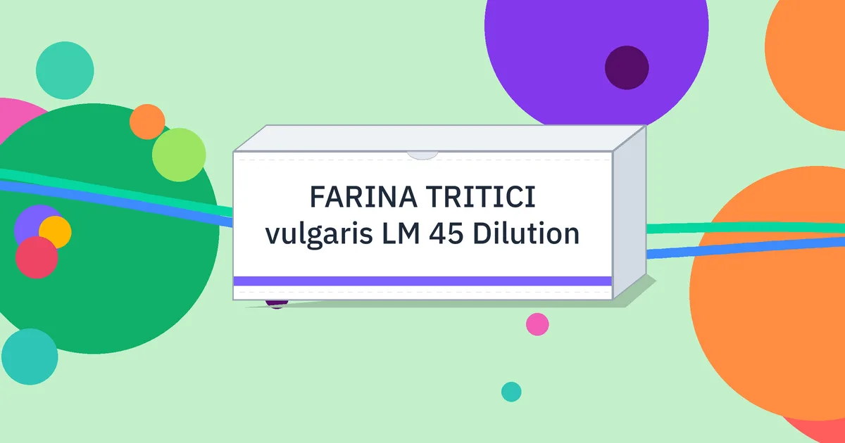 Symbolbild: Packung mit der Aufschrift FARINA TRITICI vulgaris LM 45 Dilution (PZN 13488115) – Verfügbarkeit und Bezug in Apotheken in Frankfurt am Main