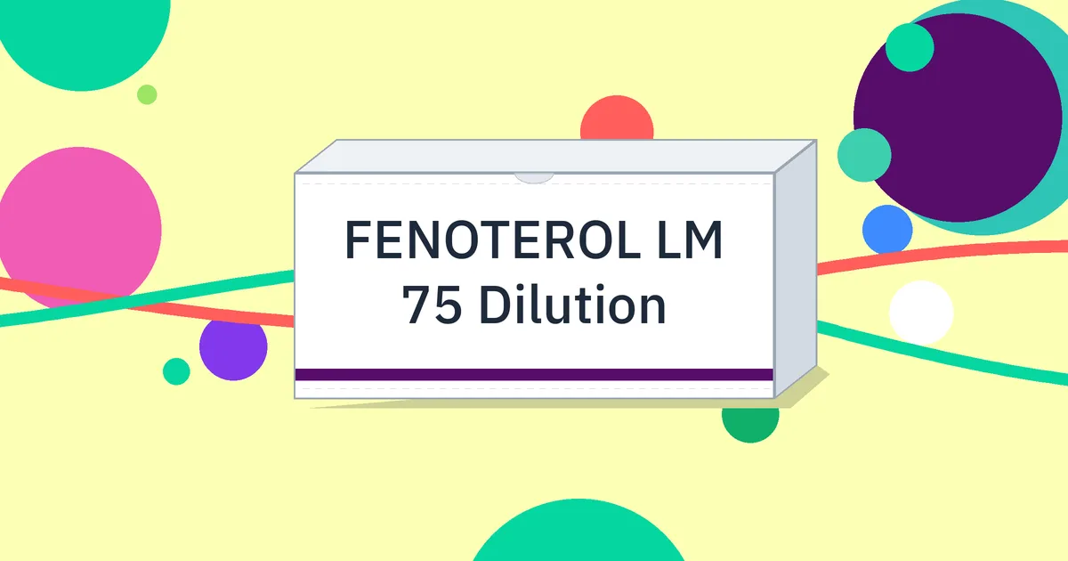 Symbolbild: Packung mit der Aufschrift FENOTEROL LM 75 Dilution (PZN 12847368) – Verfügbarkeit und Bezug in Apotheken in Frankfurt am Main