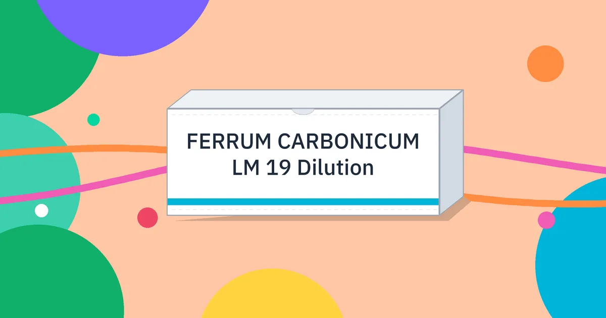 Symbolbild: Packung mit der Aufschrift FERRUM CARBONICUM LM 19 Dilution (PZN 12848037) – Verfügbarkeit und Bezug in Apotheken in Frankfurt am Main