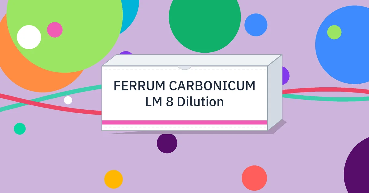 Symbolbild: Packung mit der Aufschrift FERRUM CARBONICUM LM 8 Dilution (PZN 12847902) – Verfügbarkeit und Bezug in Apotheken in Frankfurt am Main