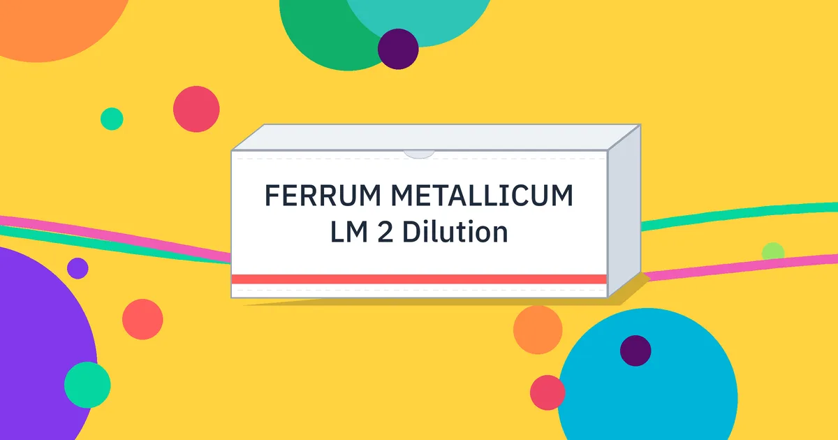 Symbolbild: Packung mit der Aufschrift FERRUM METALLICUM LM 2 Dilution (PZN 12850206) – Verfügbarkeit und Bezug in Apotheken in Frankfurt am Main