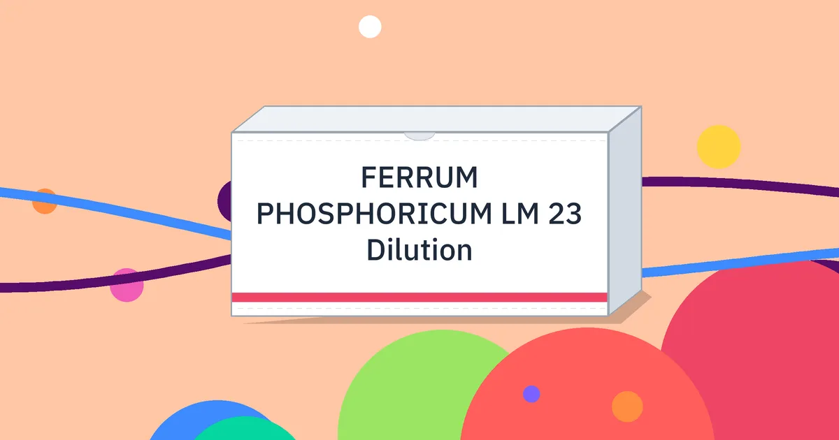 Symbolbild: Packung mit der Aufschrift FERRUM PHOSPHORICUM LM 23 Dilution (PZN 12852234) – Verfügbarkeit und Bezug in Apotheken in Frankfurt am Main