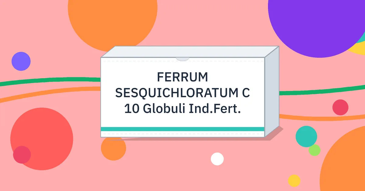 Symbolbild: Packung mit der Aufschrift FERRUM SESQUICHLORATUM C 10 Globuli Ind.Fert. (PZN 17700813) – Verfügbarkeit und Bezug in Apotheken in Frankfurt am Main