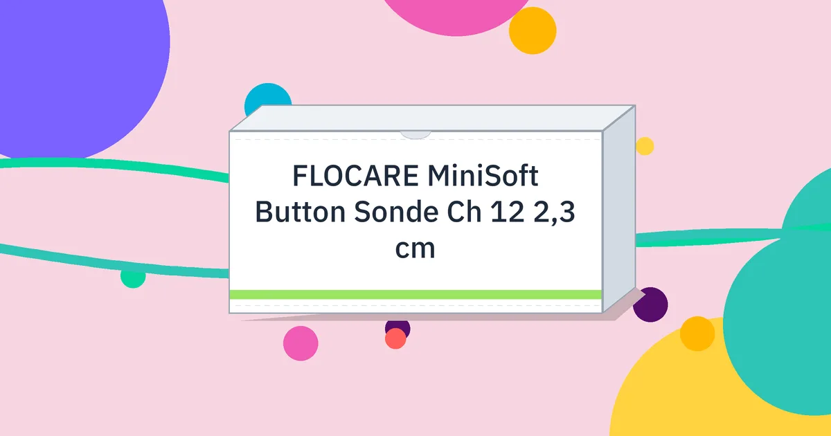 Symbolbild: Packung mit der Aufschrift FLOCARE MiniSoft Button Sonde Ch 12 2,3 cm (PZN 16018858) – Verfügbarkeit und Bezug in Apotheken in Frankfurt am Main