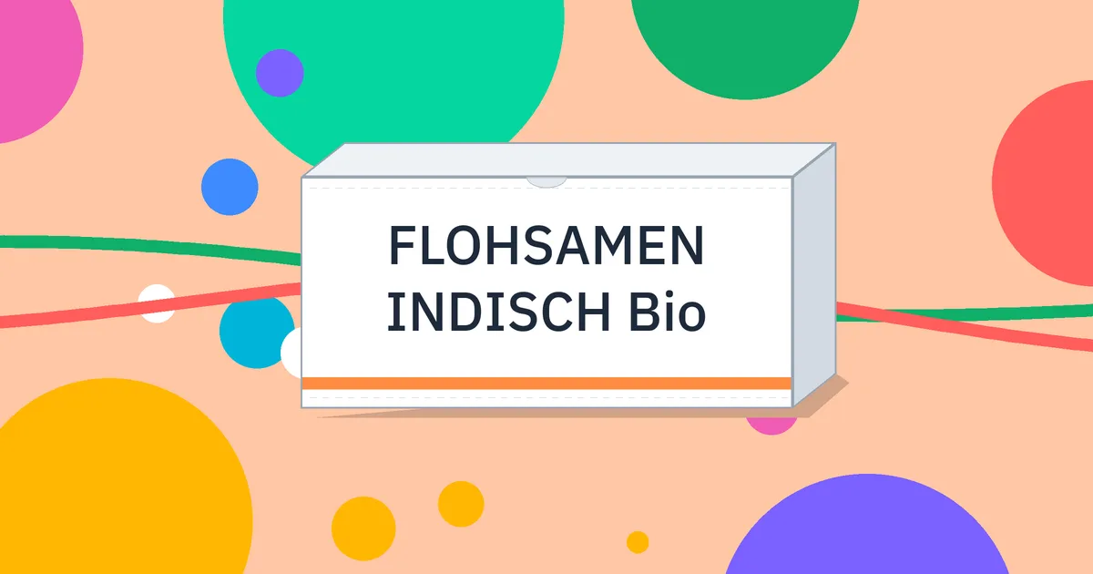 Symbolbild: Packung mit der Aufschrift FLOHSAMEN INDISCH Bio (PZN 14355155) – Verfügbarkeit und Bezug in Apotheken in Frankfurt am Main