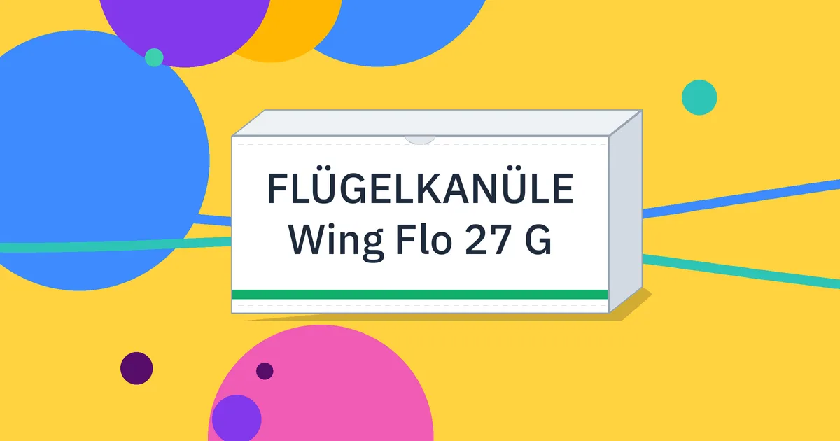 Symbolbild: Packung mit der Aufschrift FLÜGELKANÜLE Wing Flo 27 G (PZN 09891489) – Verfügbarkeit und Bezug in Apotheken in Frankfurt am Main