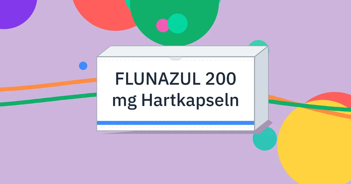 Symbolbild: Packung mit der Aufschrift FLUNAZUL 200 mg Hartkapseln (PZN 04103889) – Verfügbarkeit und Bezug in Apotheken in Frankfurt am Main