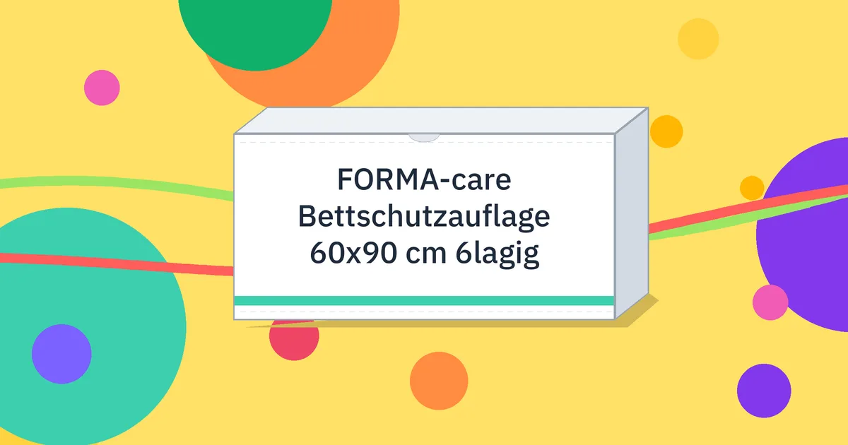 Symbolbild: Packung mit der Aufschrift FORMA-care Bettschutzauflage 60x90 cm 6lagig (PZN 17447314) – Verfügbarkeit und Bezug in Apotheken in Frankfurt am Main