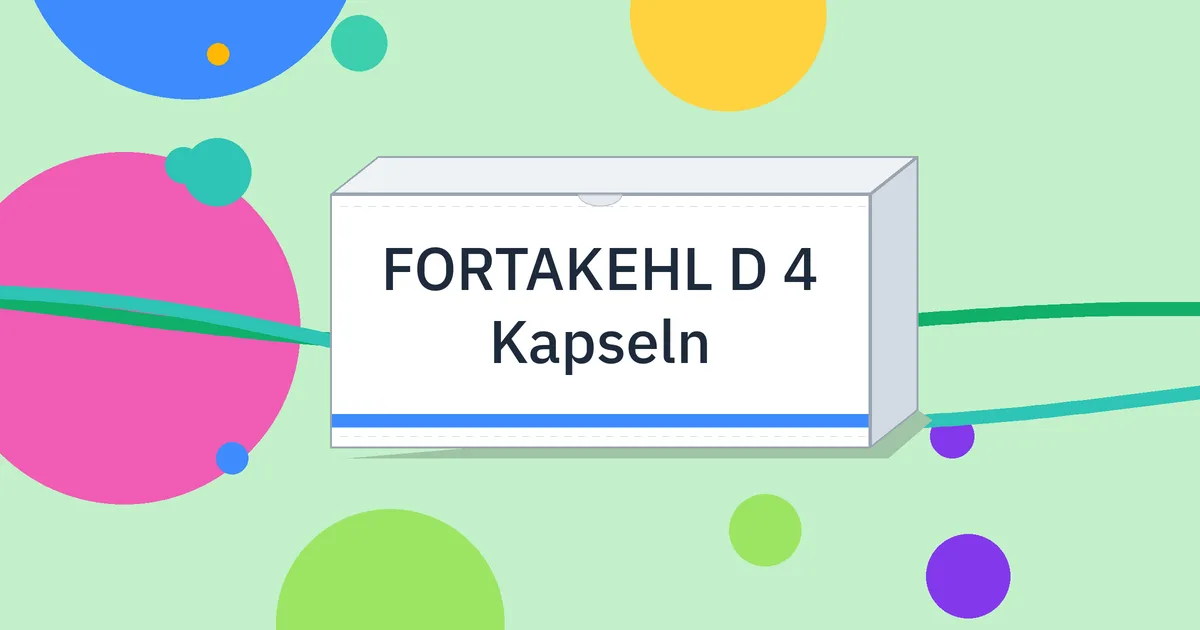 Symbolbild: Packung mit der Aufschrift FORTAKEHL D 4 Kapseln (PZN 04355326) – Verfügbarkeit und Bezug in Apotheken in Frankfurt am Main