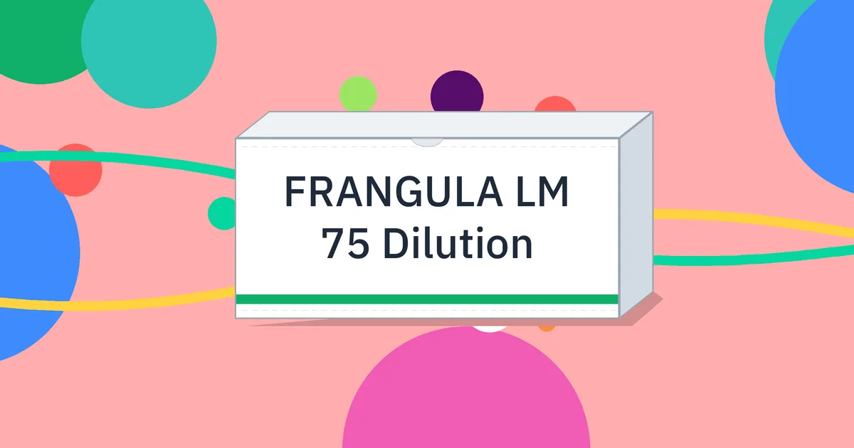 Symbolbild: Packung mit der Aufschrift FRANGULA LM 75 Dilution (PZN 12874678) – Verfügbarkeit und Bezug in Apotheken in Frankfurt am Main