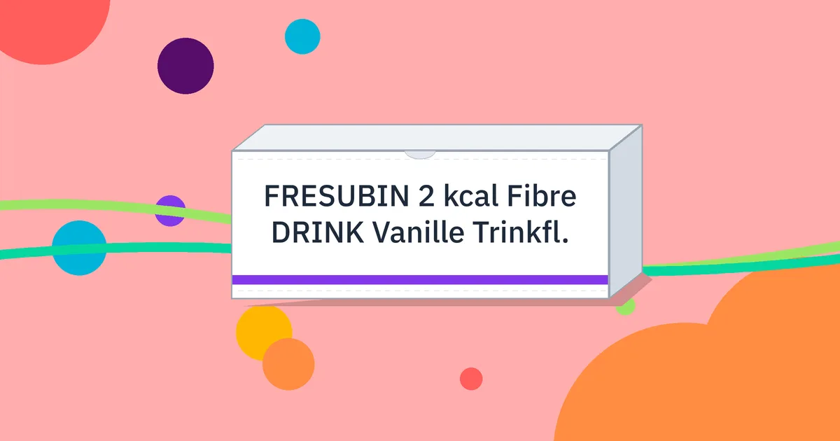 Symbolbild: Packung mit der Aufschrift FRESUBIN 2 kcal Fibre DRINK Vanille Trinkfl. (PZN 20191947) – Verfügbarkeit und Bezug in Apotheken in Frankfurt am Main