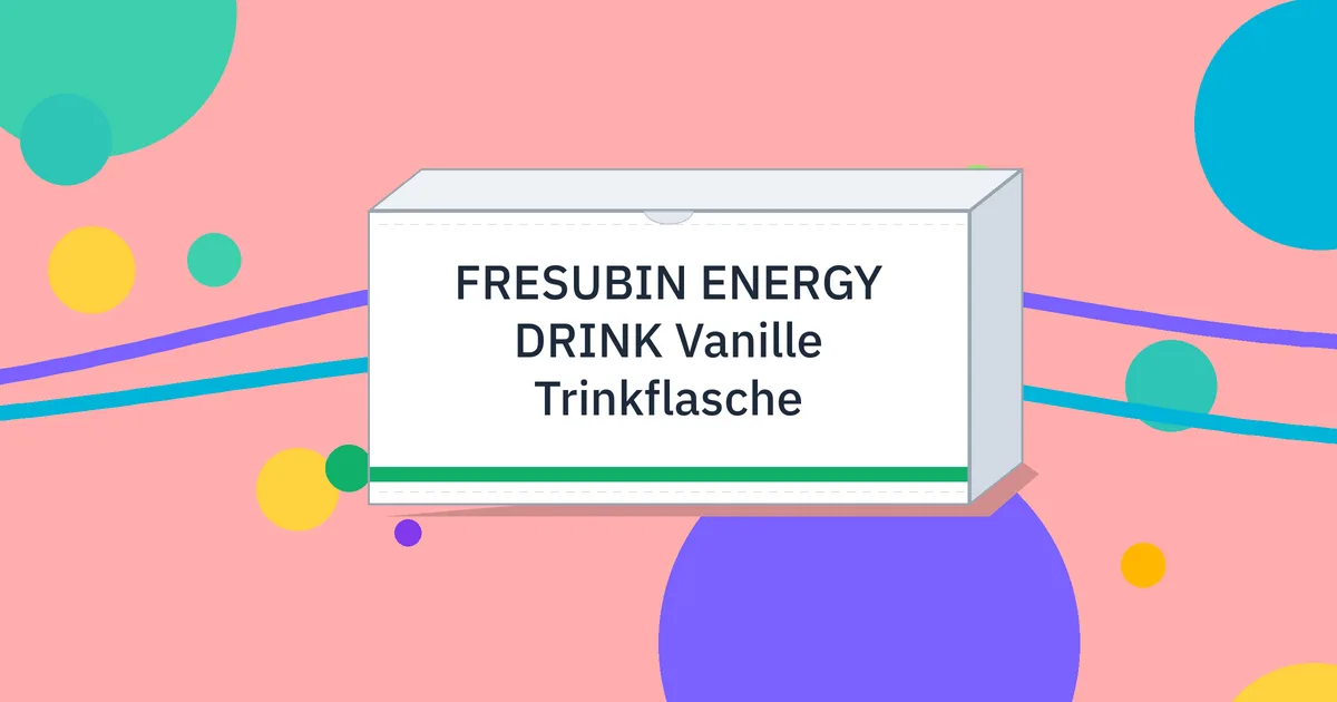 Symbolbild: Packung mit der Aufschrift FRESUBIN ENERGY DRINK Vanille Trinkflasche (PZN 03692694) – Verfügbarkeit und Bezug in Apotheken in Frankfurt am Main