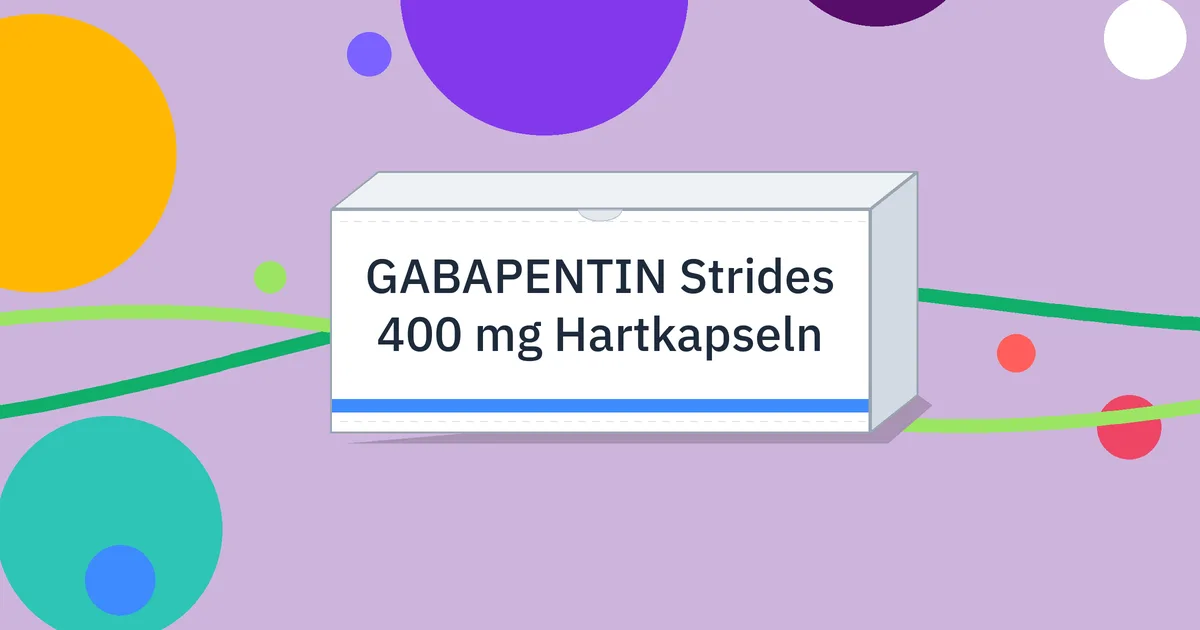 Symbolbild: Packung mit der Aufschrift GABAPENTIN Strides 400 mg Hartkapseln (PZN 19145830) – Verfügbarkeit und Bezug in Apotheken in Frankfurt am Main